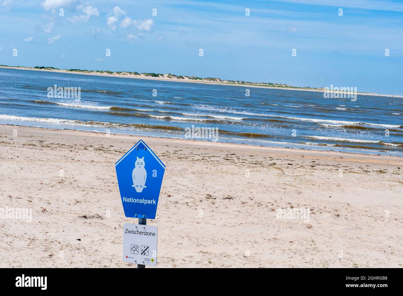 Information board on an intermediate zone of the Lower Saxony Wadden ...