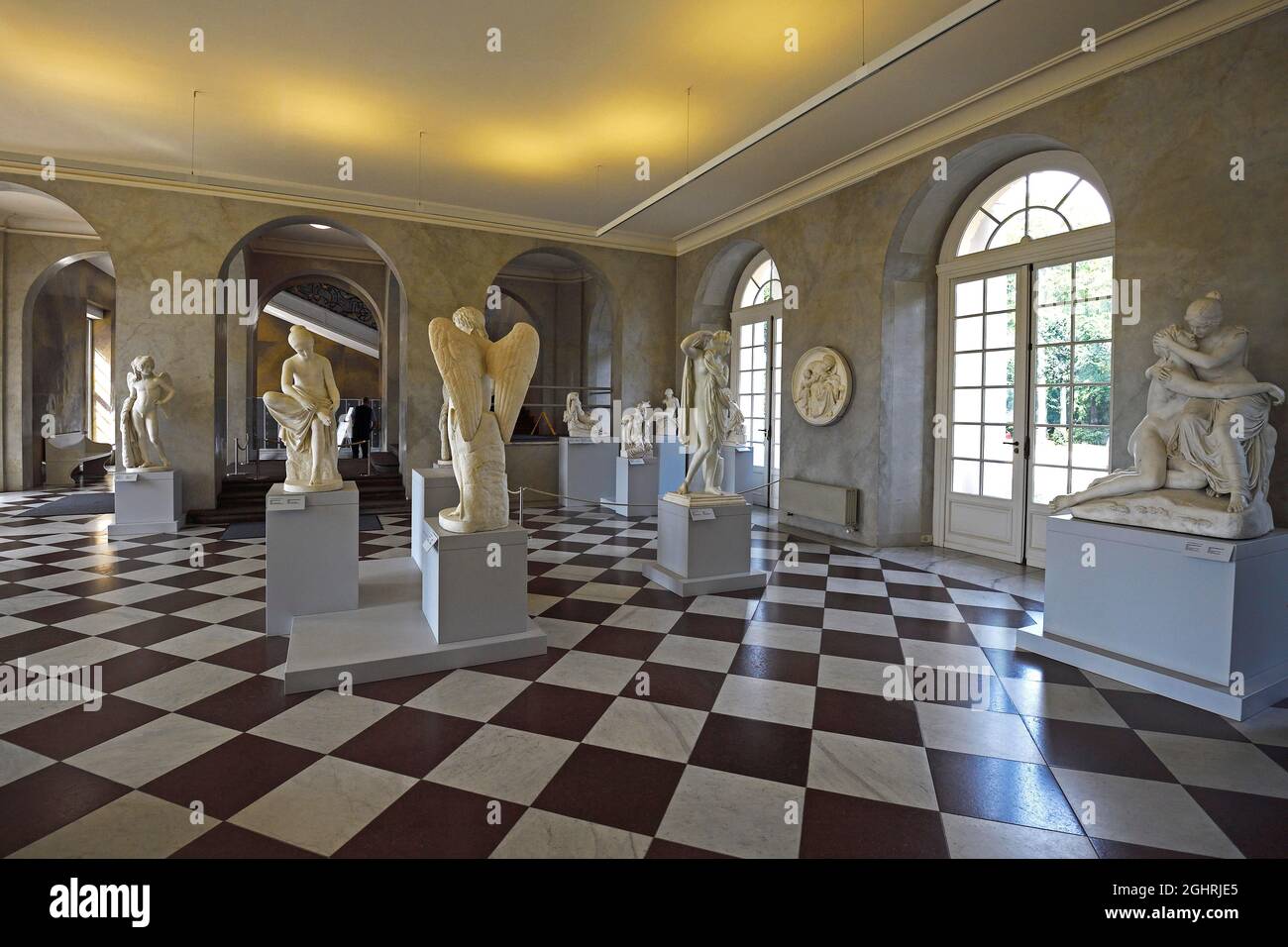 Marble sculptures, entrance area new wing, Charlottenburg Palace ...