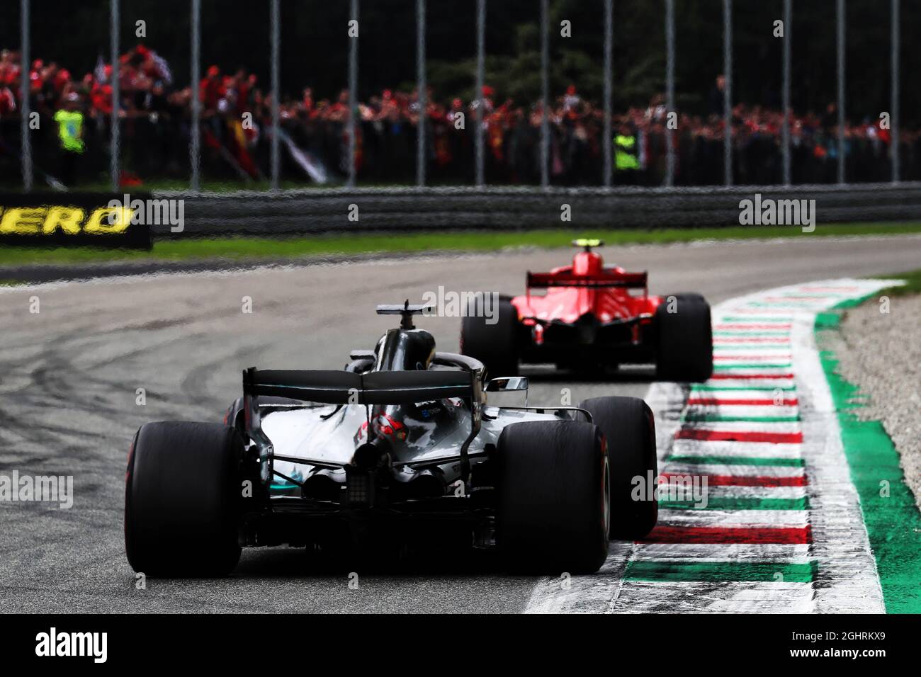 Ferrari sf71h leads lewis hamilton hi-res stock photography and images ...