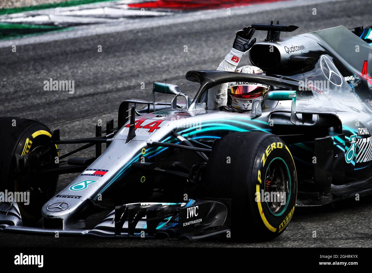 Race winner Lewis Hamilton (GBR) Mercedes AMG F1 W09 celebrates at the ...