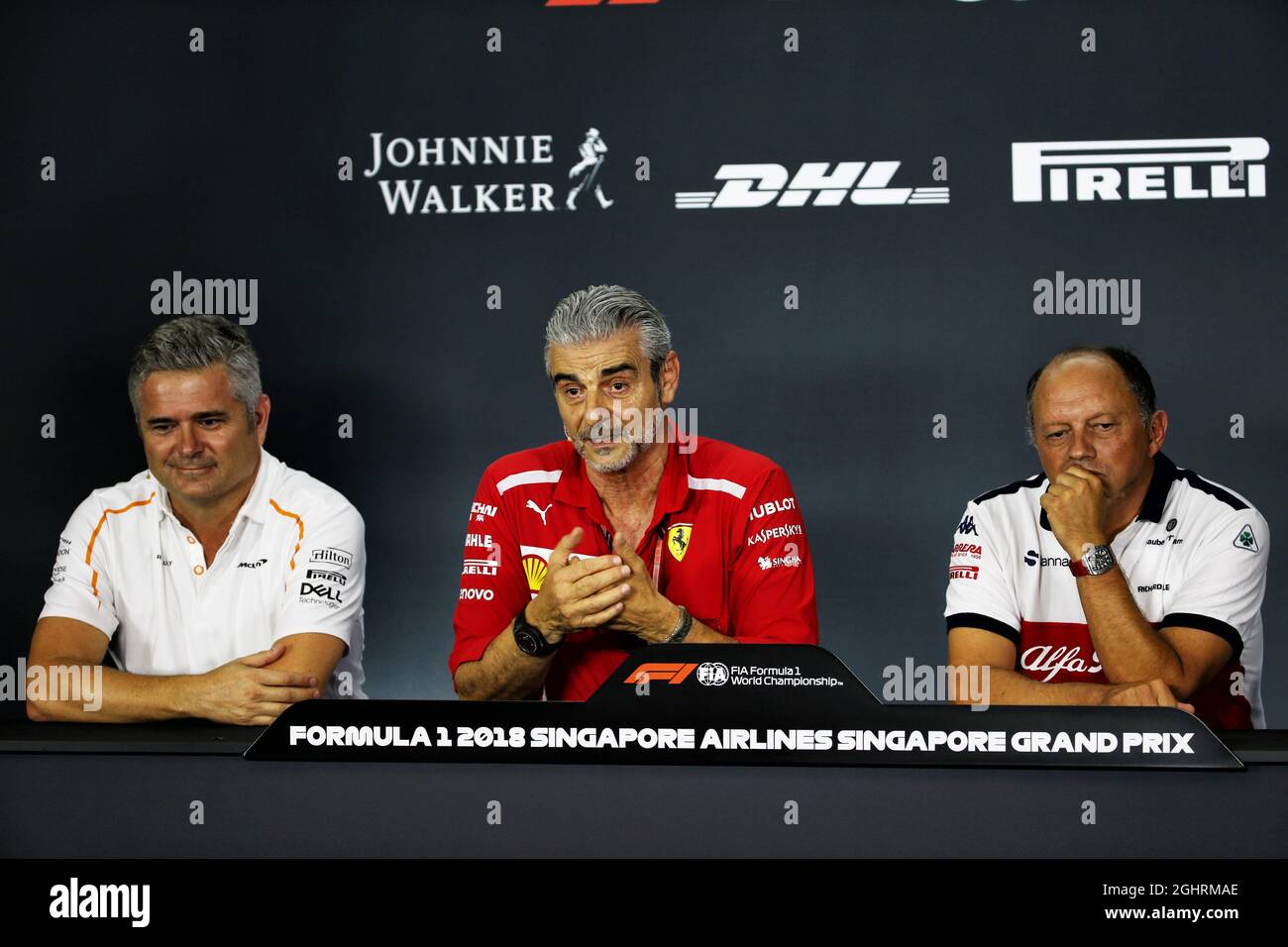 (L to R): Gil de Ferran (BRA) McLaren Sporting Director; Maurizio ...