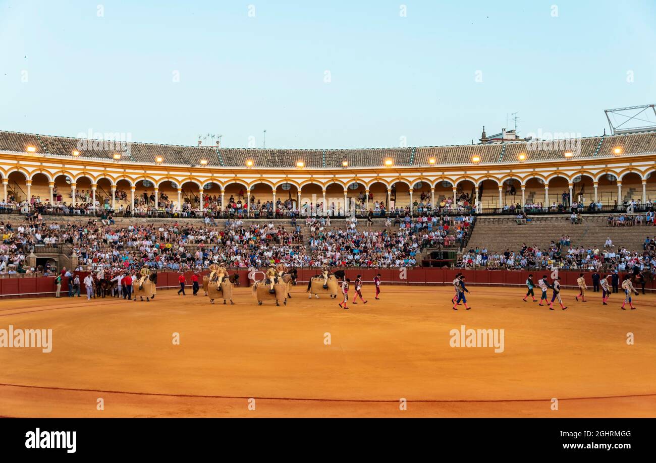 Entry of the toreros into the arena, bullfight, bullring Plaza de toros ...