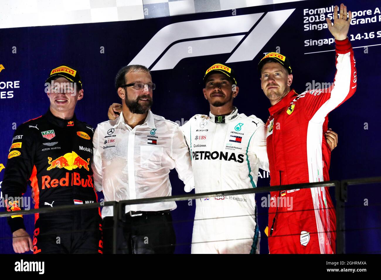 F1 singapore vettel podium hi-res stock photography and images - Alamy