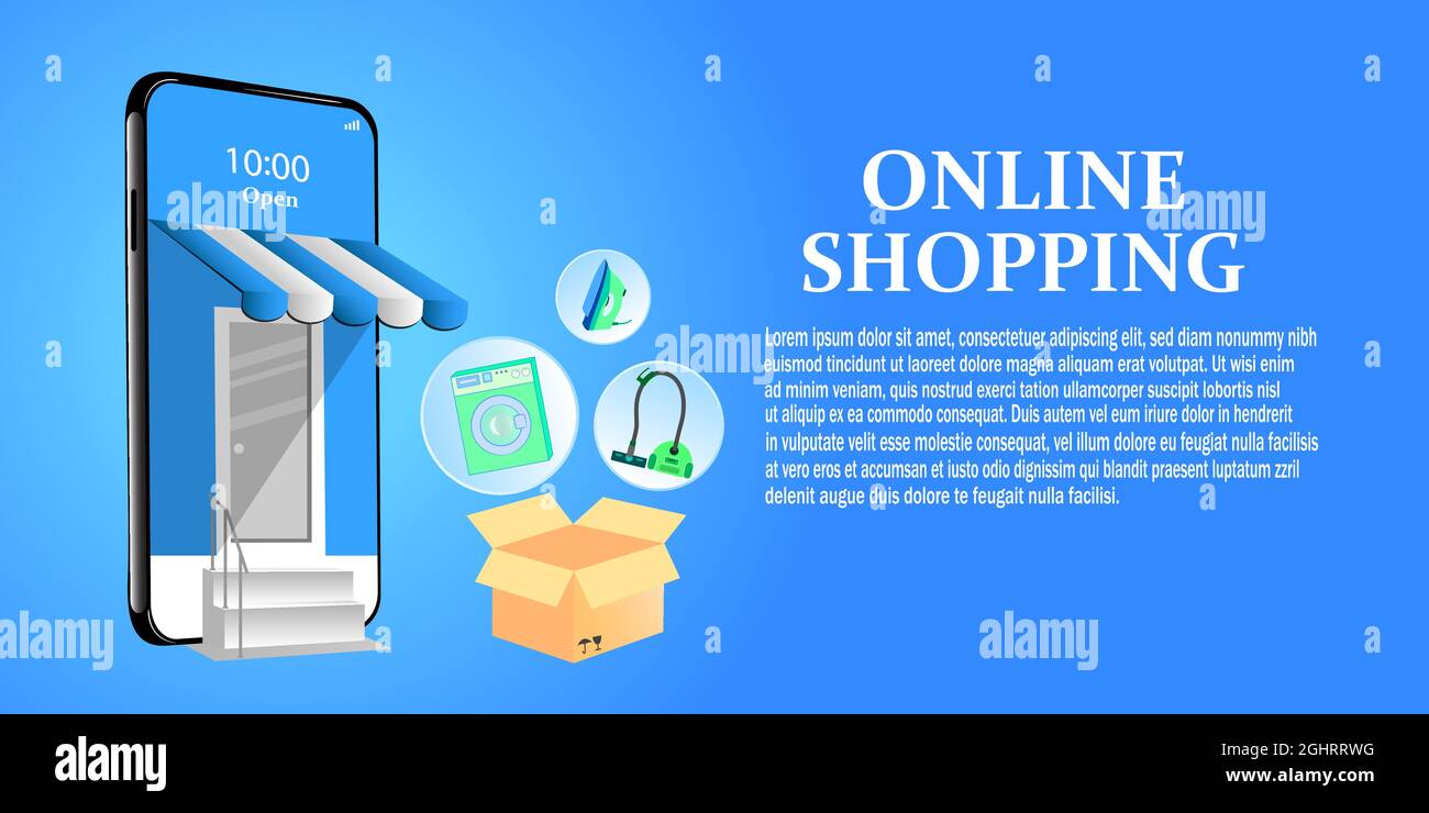 Shopping Online on Website or Mobile Application. Vector illustration ...