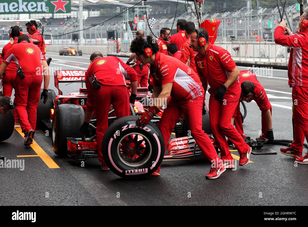 Ferrari sf71h practices a pit stop hi-res stock photography and images ...