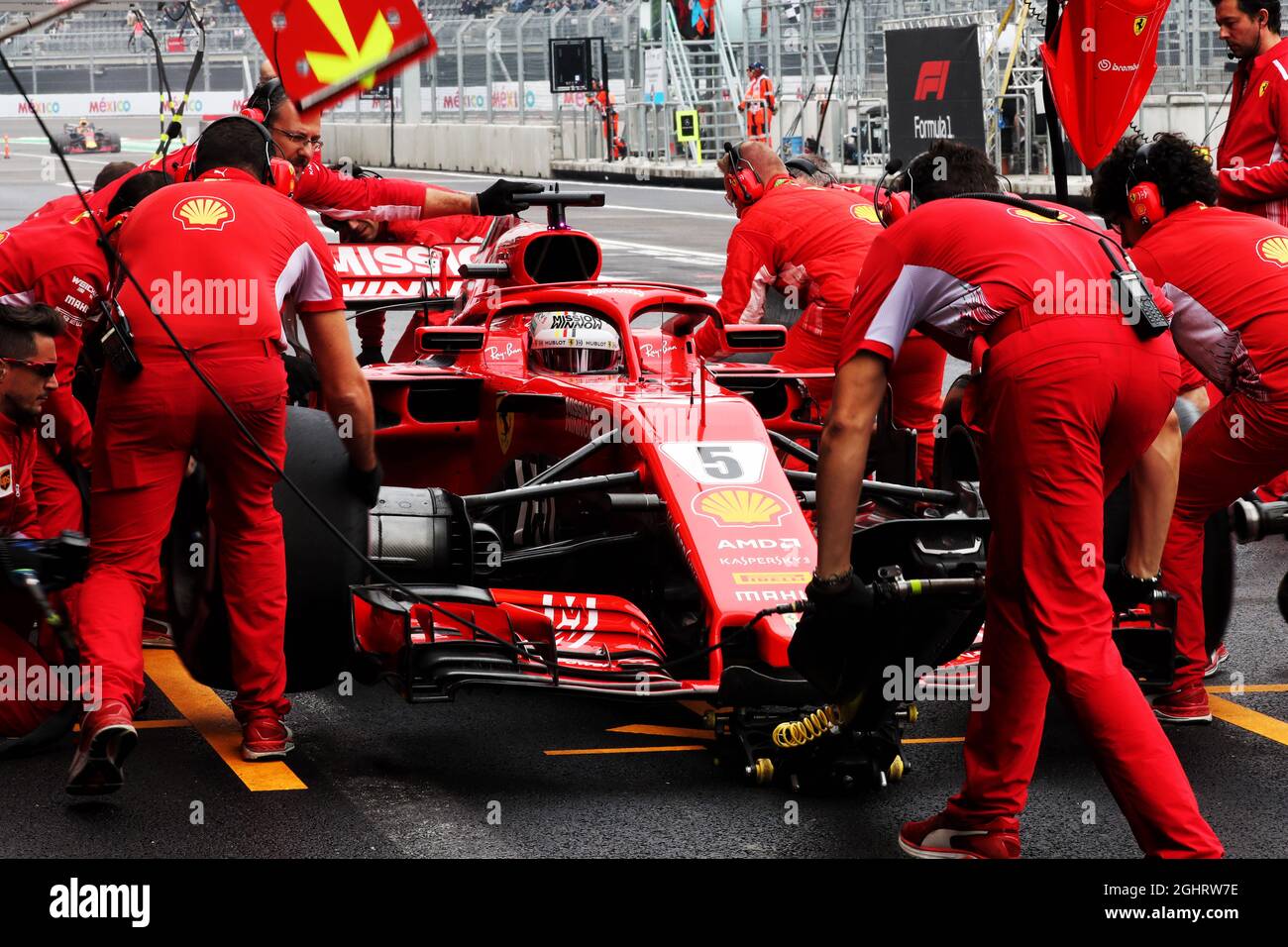 Ferrari sf71h practices a pit stop hi-res stock photography and images ...
