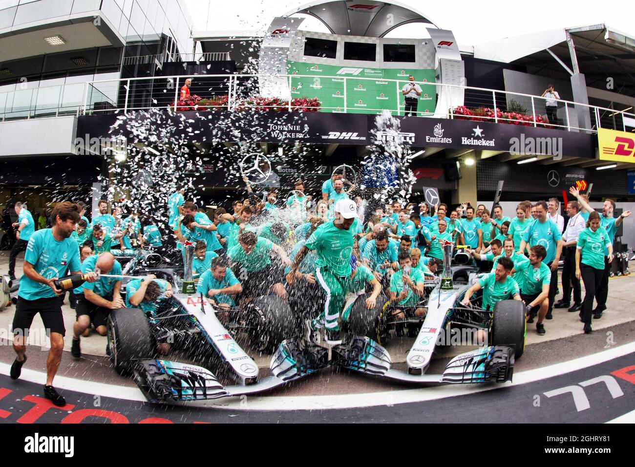 Mercedes amg f1 celebrates winning constructors championship team hi ...
