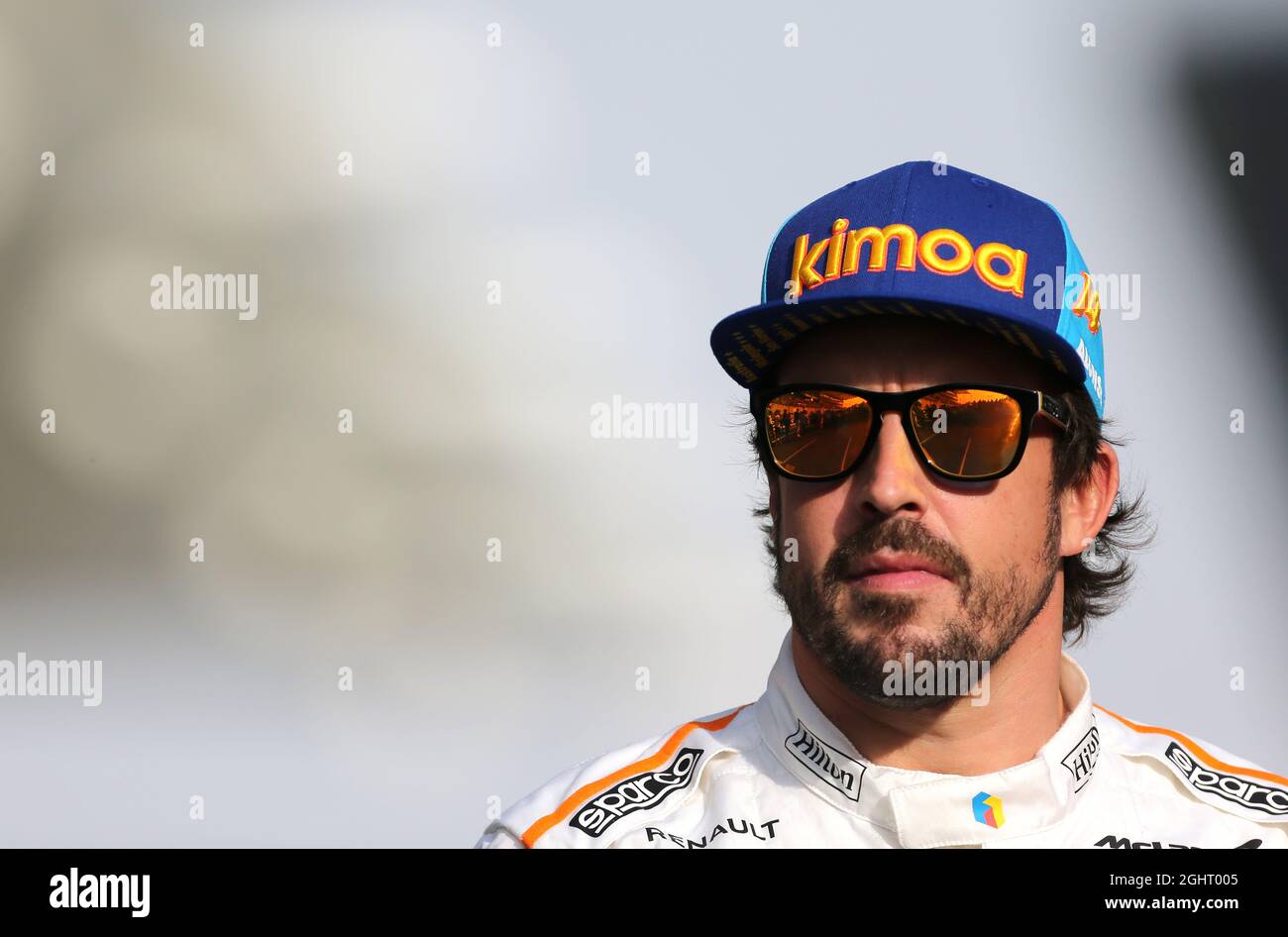Fernando Alonso (ESP) McLaren on the drivers parade. 25.11.2018 ...