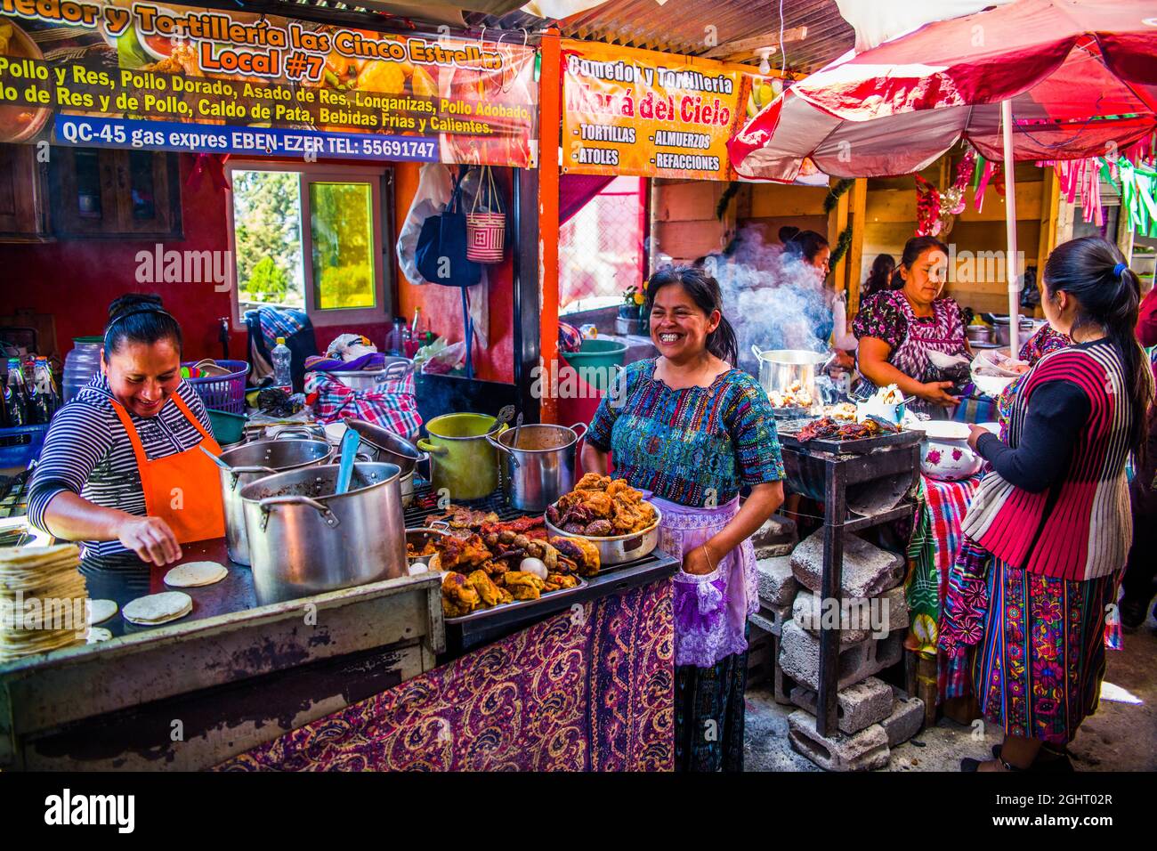 Cookshops, Solola Highland Market Centre, Solola, Guatemala Stock Photo ...