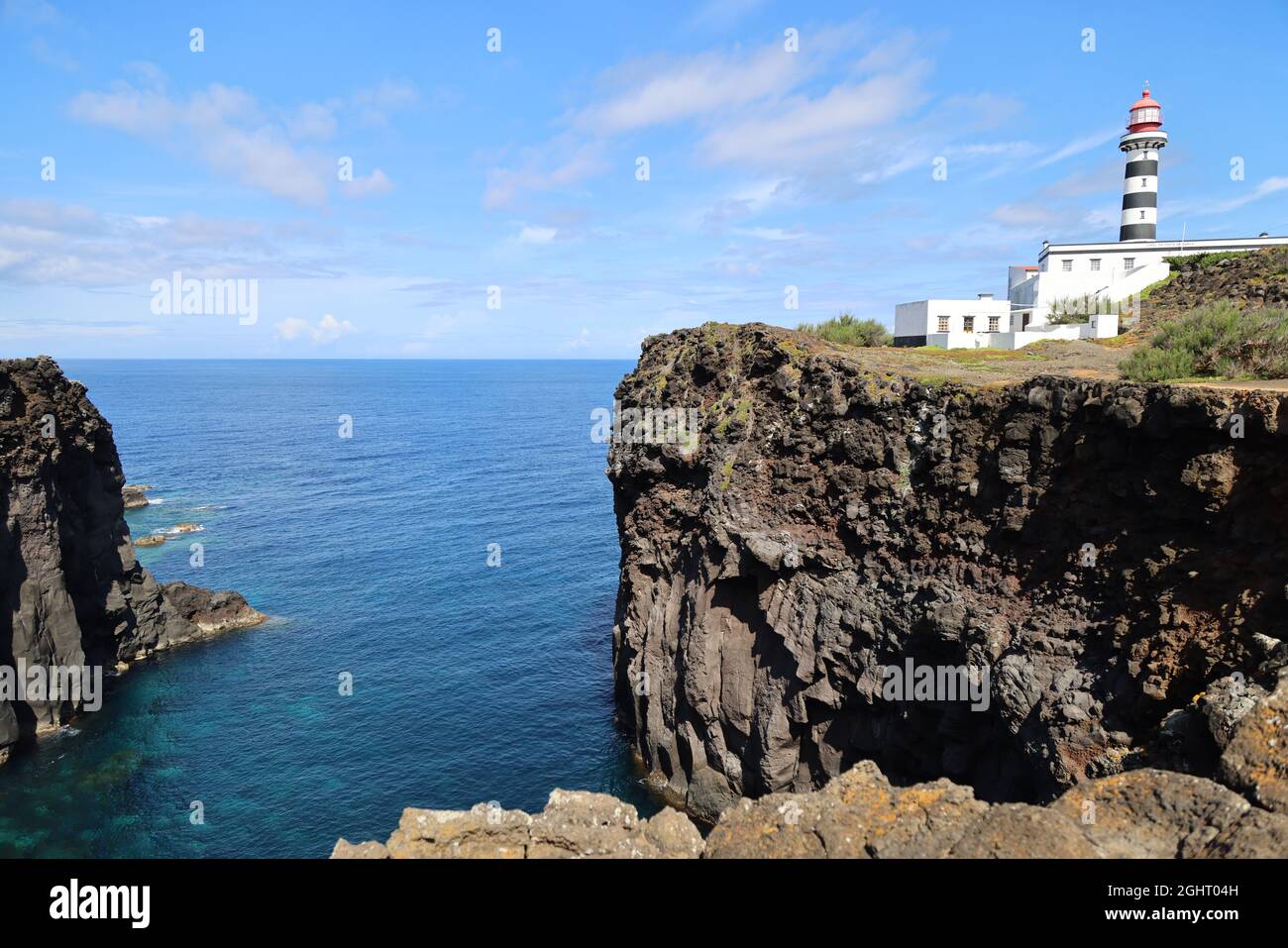 Ponta da Barca with its lighthouse, Graciosa Island, Azores Stock Photo ...