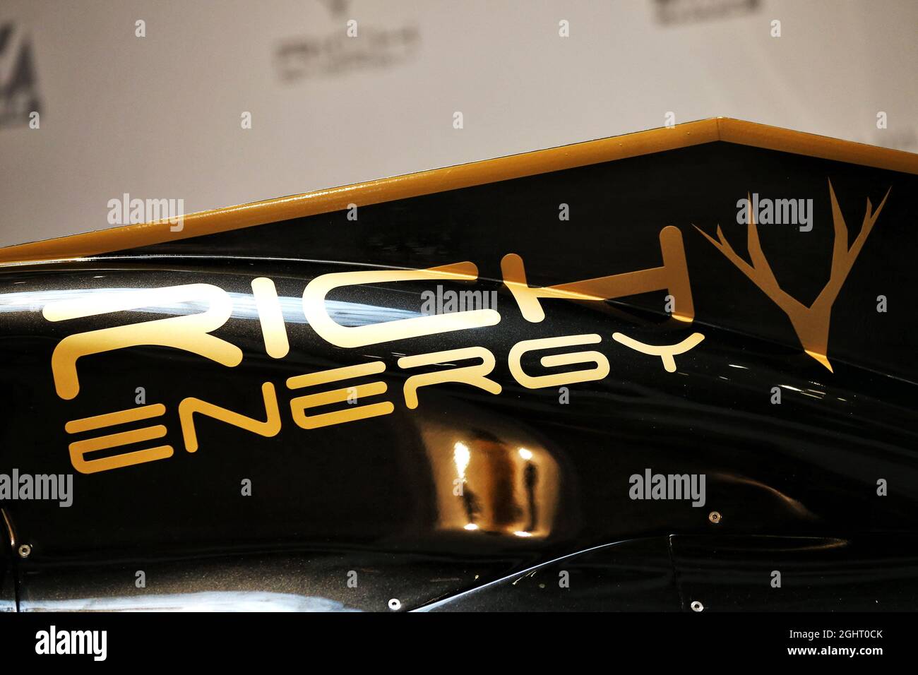Rich Energy branding on the Haas VF-18. 27.02.2019. Haas F1 Team Livery ...
