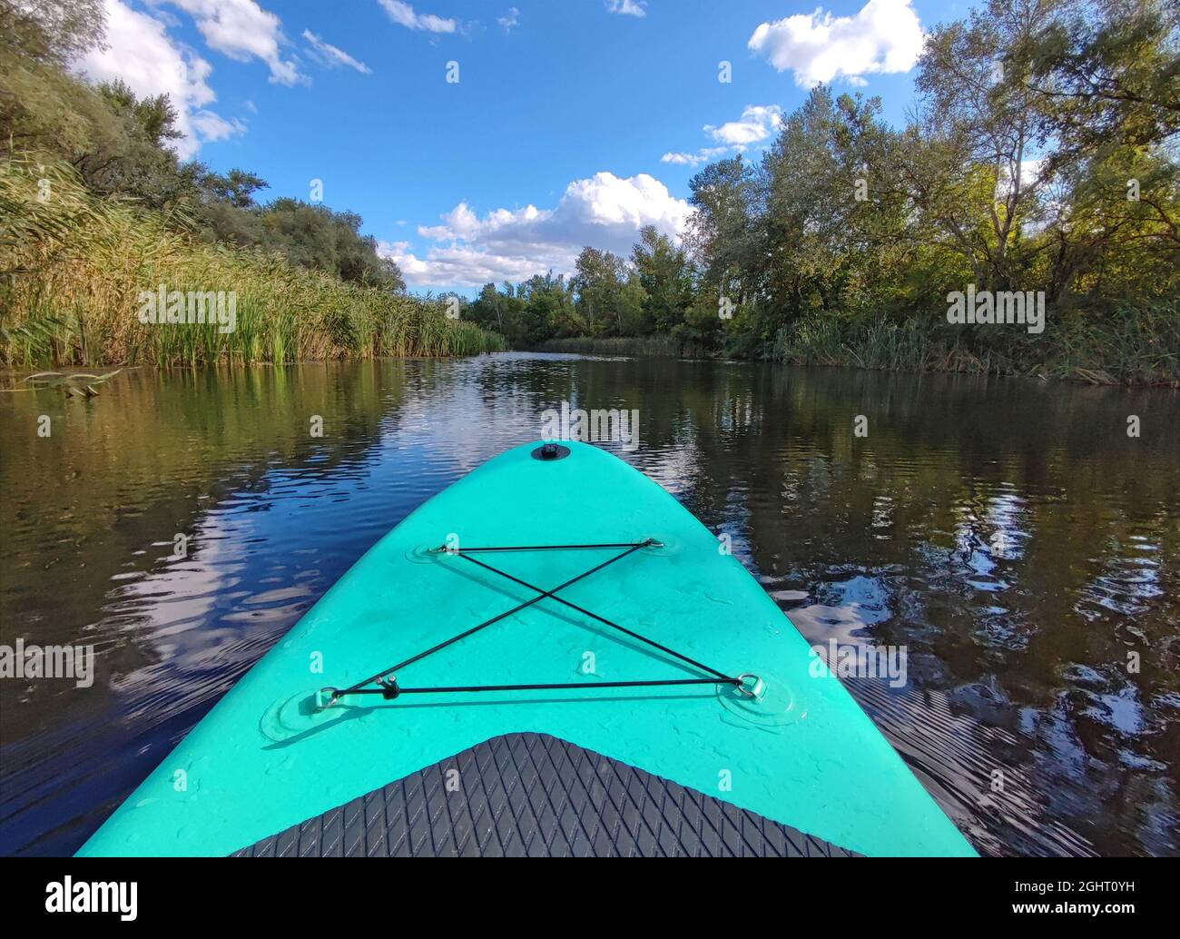 Swimming on a sup board hi-res stock photography and images - Alamy