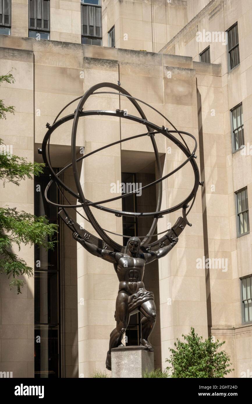 Atlas Holding the Heavens (celestial vault) Statue (armillary sphere ...