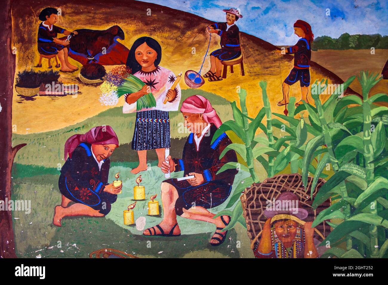Mural about the atrocities in the Guatemalan civil war as well as the ...