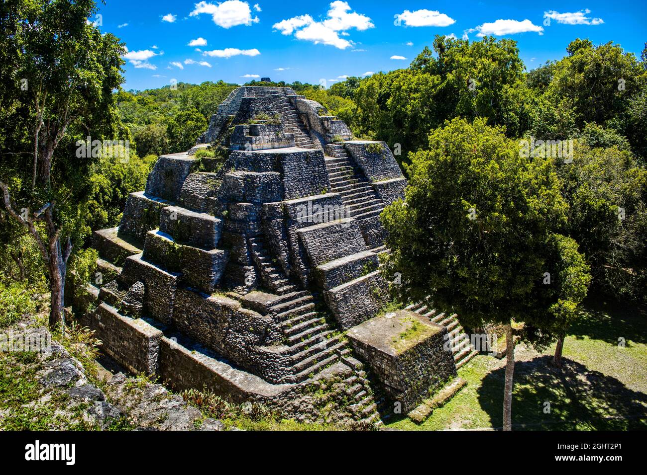 Temple of the Triadico at the North Acropolis, Yaxha, third largest ...
