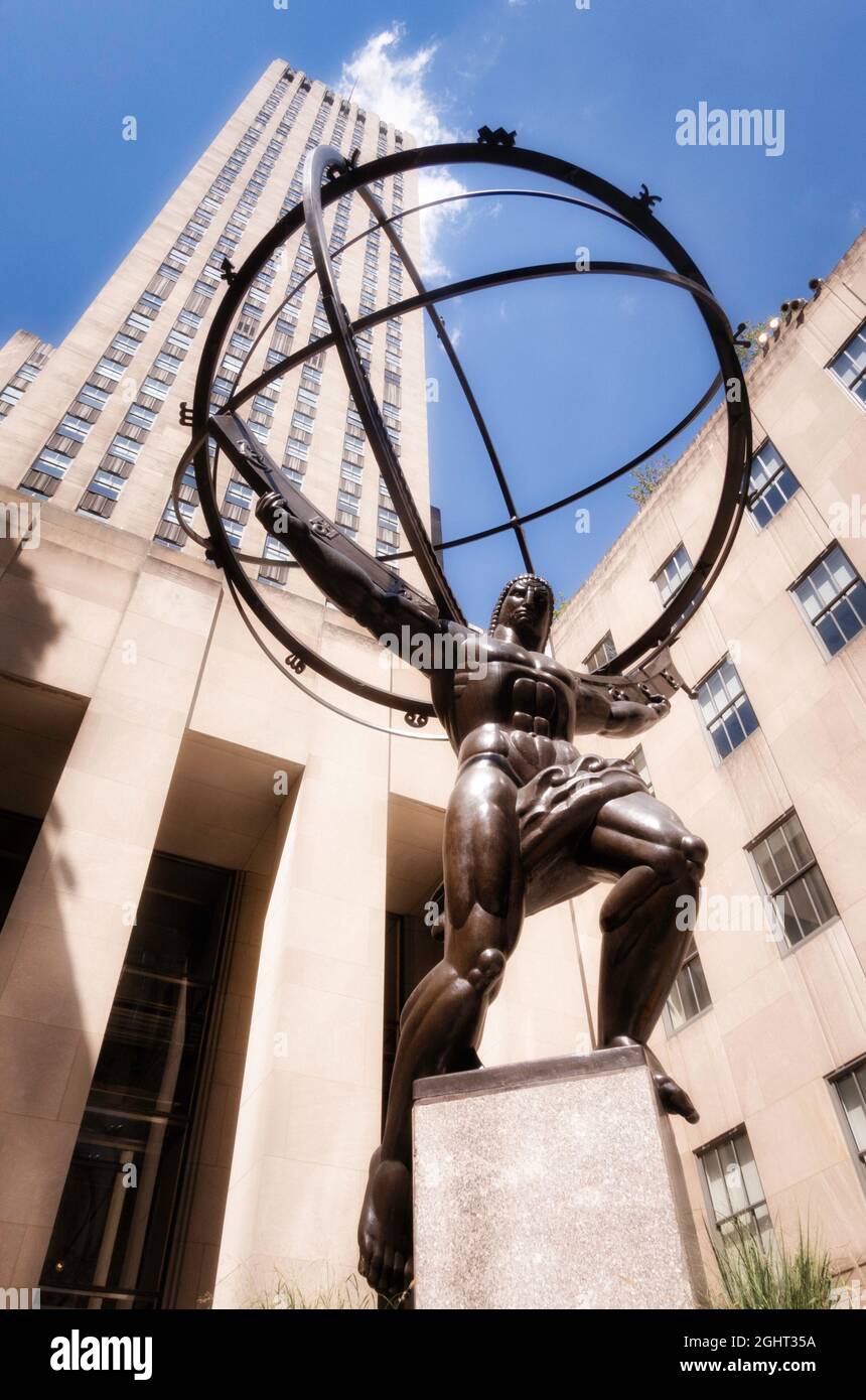 Atlas Holding the Heavens (celestial vault) Statue (armillary sphere ...