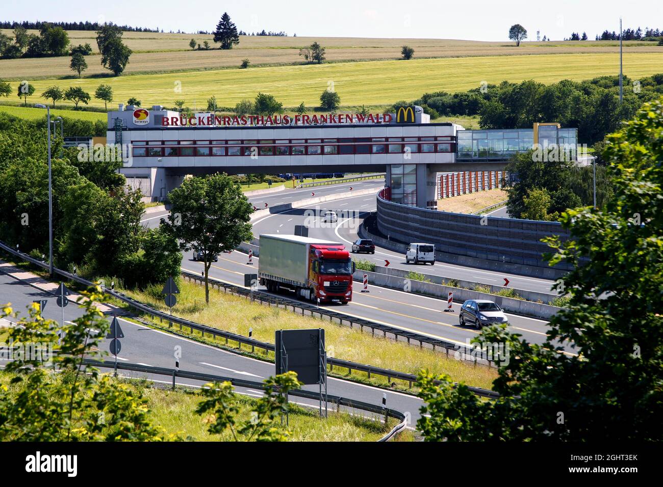 Frankenwald bridge rest area, motorway rest area, motorway A9, rest ...