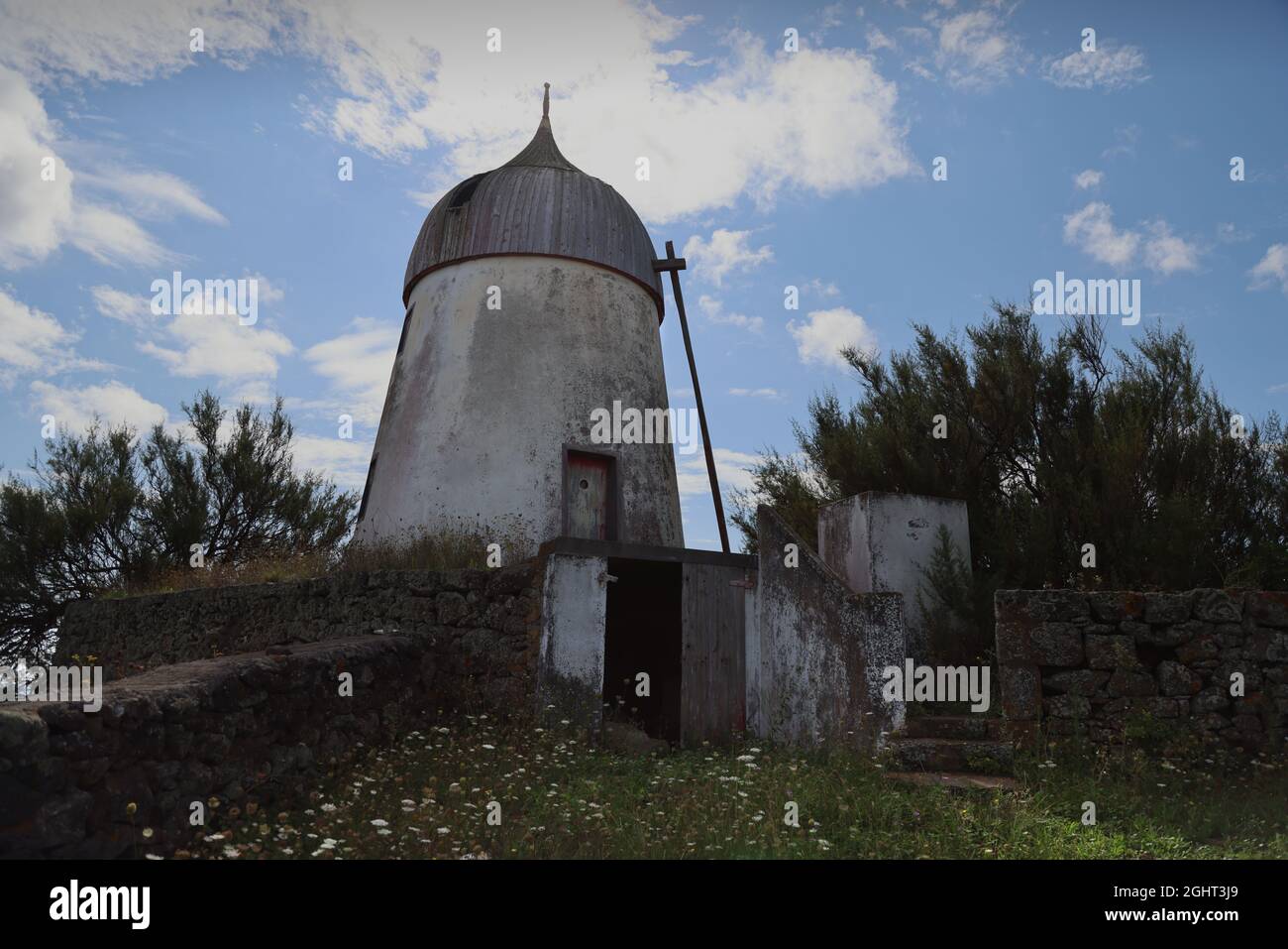 Ancient windmill, Graciosa Island, Azores Stock Photo - Alamy