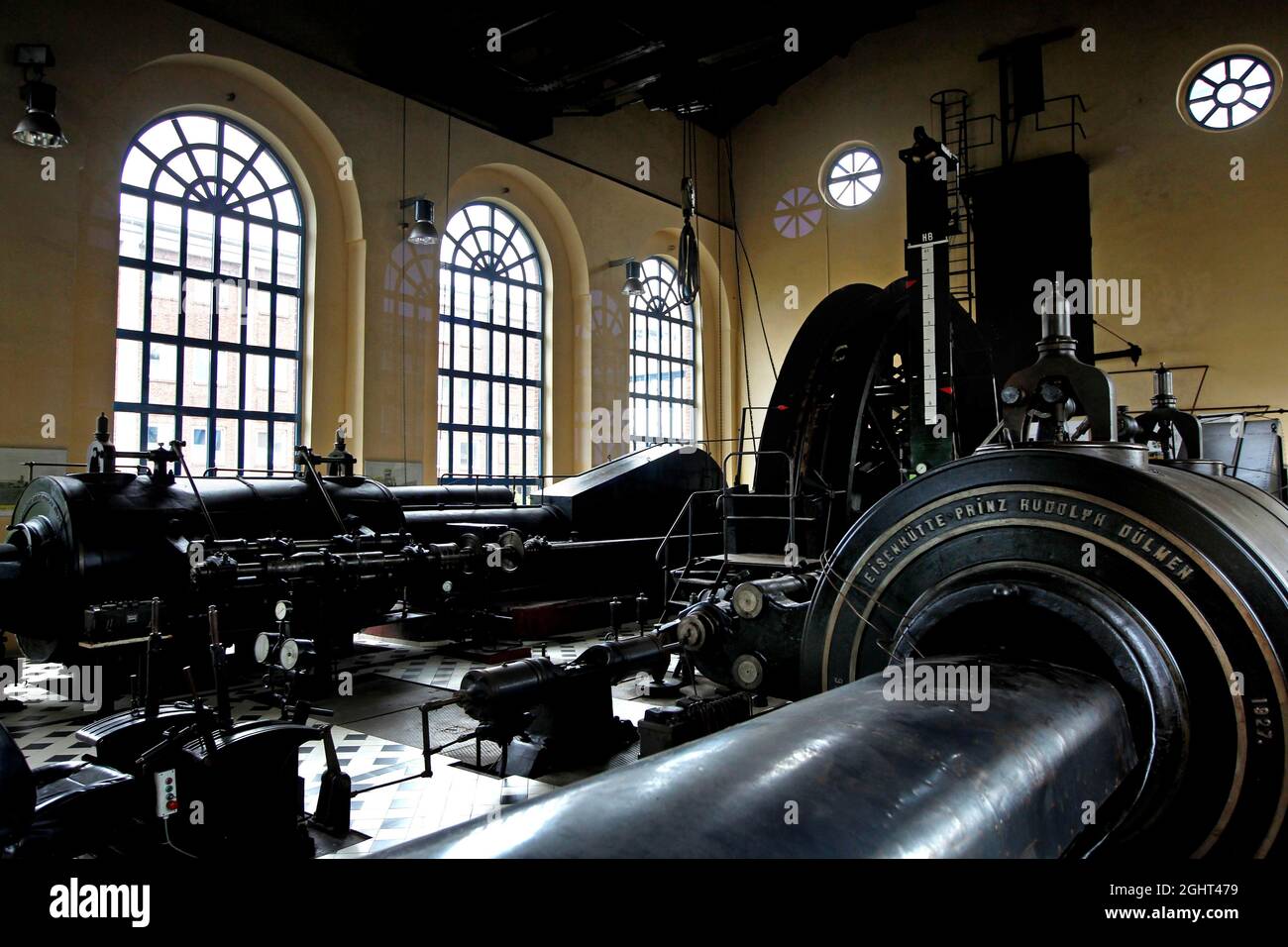 Glueckauf mine, steam winding engine, potash mine, Sonderhausen ...