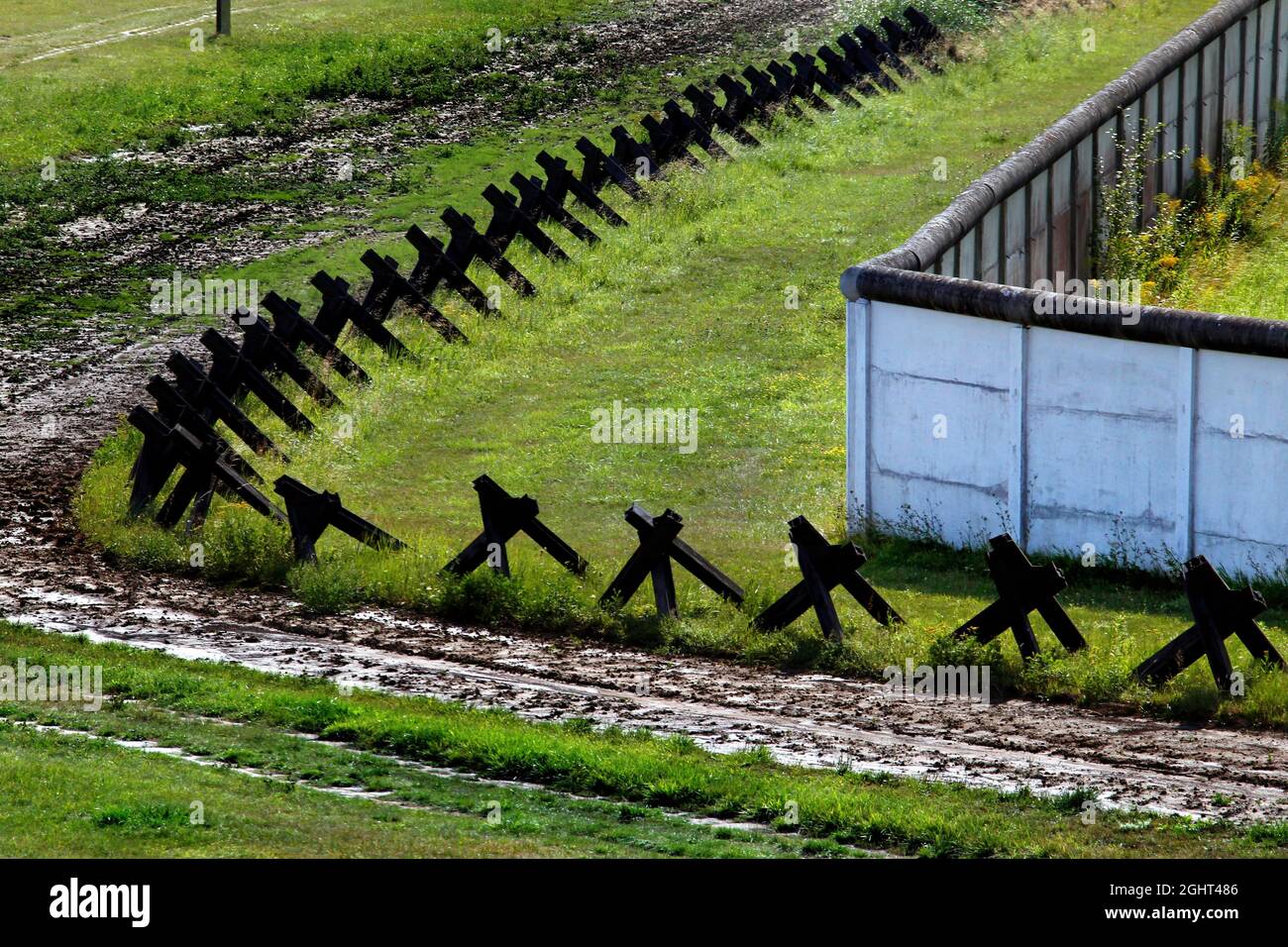 Border fortification with K6, control strip, evidence strip, raked ...
