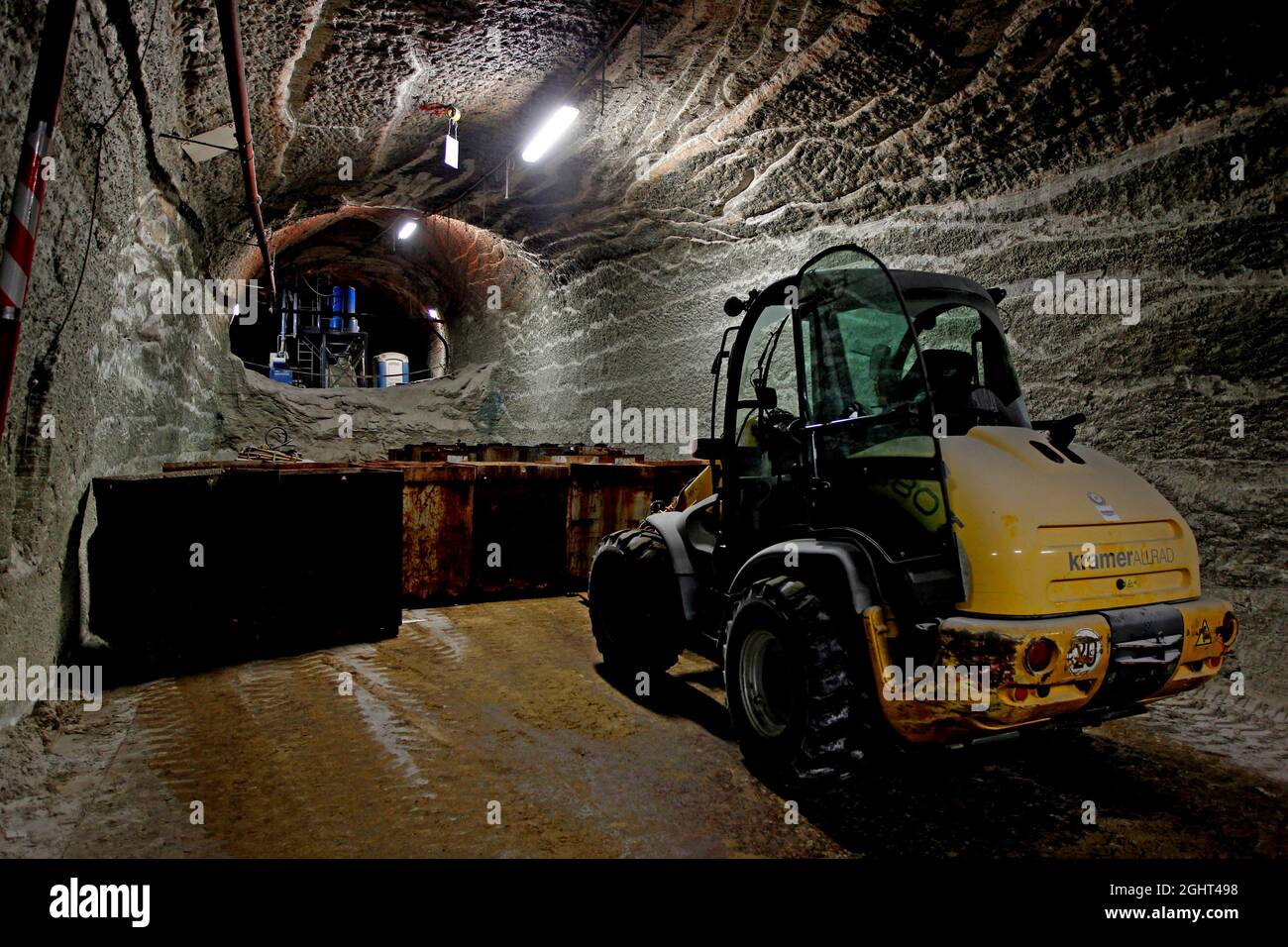 Glueckauf mine, underground, adit, excavator, potash mine, Sonderhausen ...