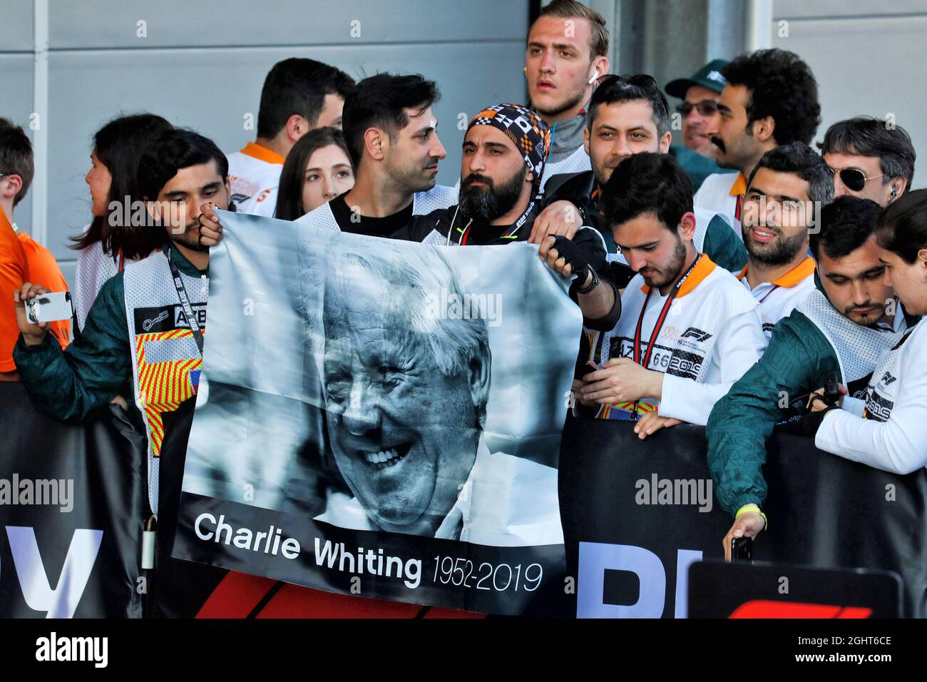 Tribute to Charlie Whiting at the podium. 28.04.2019. Formula 1 World ...