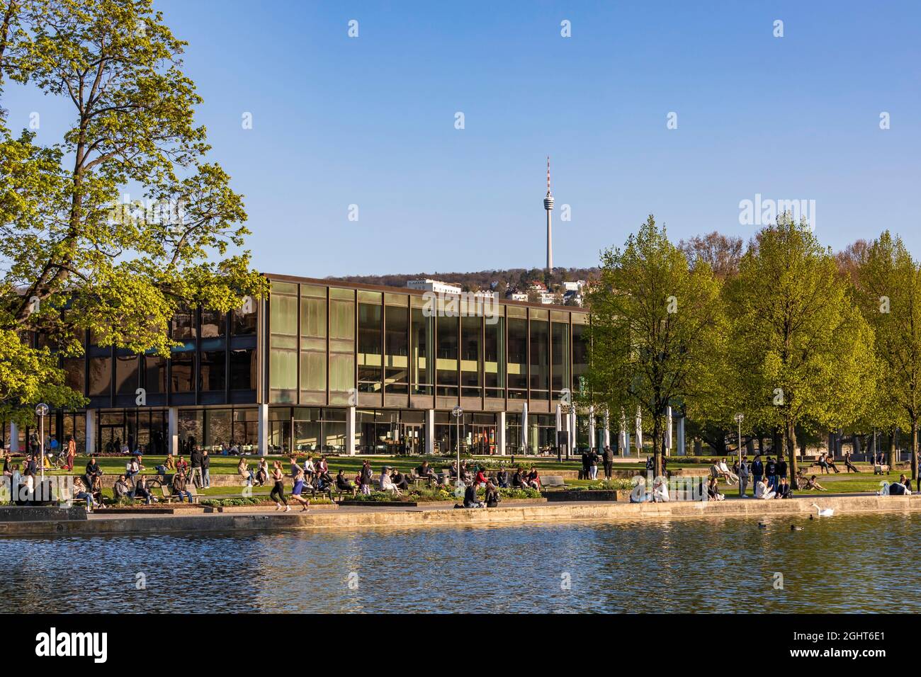 State Parliament in the Upper Palace Garden, TV Tower, Eckensee ...