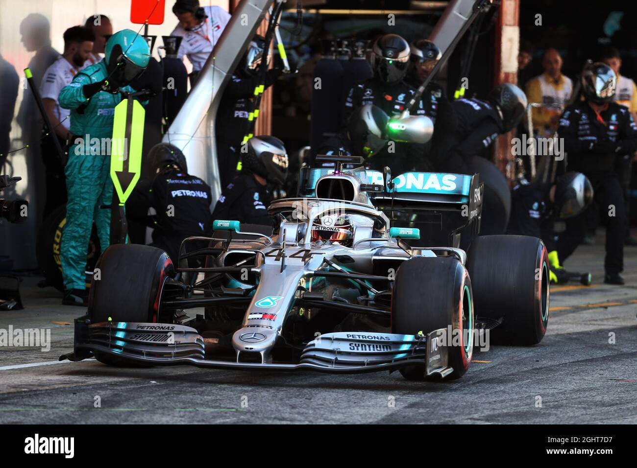 Mercedes amg f1 makes a pit stop hi-res stock photography and images ...