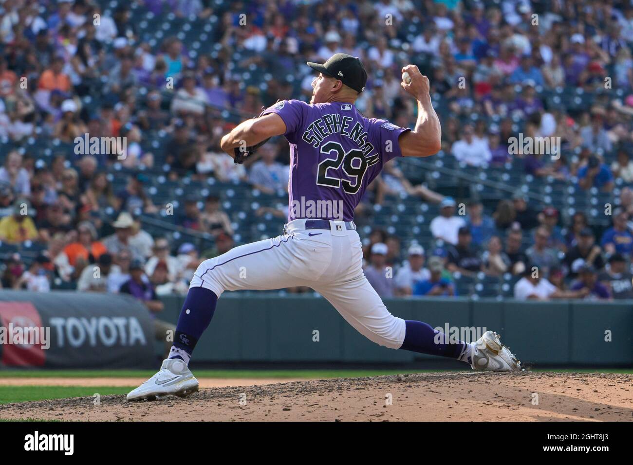 September 6 2021: Colorado pitcher Robert Stephenson (29) throws a ...