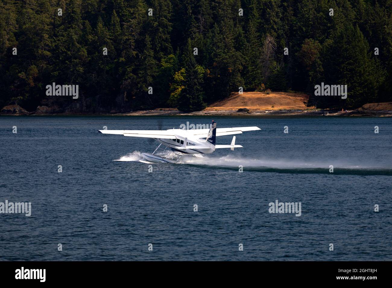 Seaplane taking off in Departure Bay Nanaimo, Vancouver Island British ...