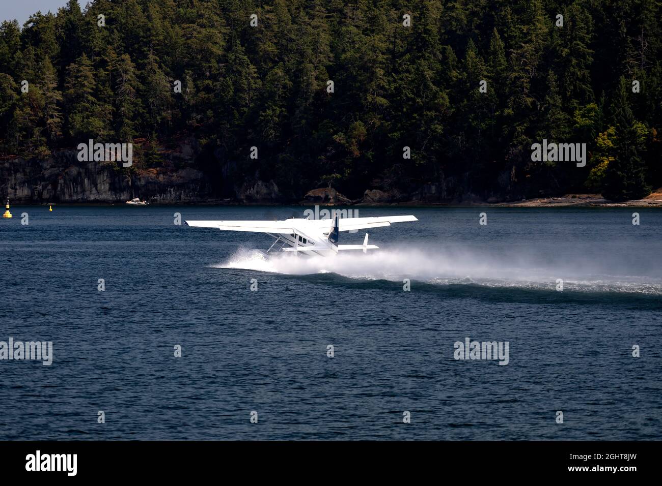 Seaplane taking off in Departure Bay Nanaimo, Vancouver Island British ...
