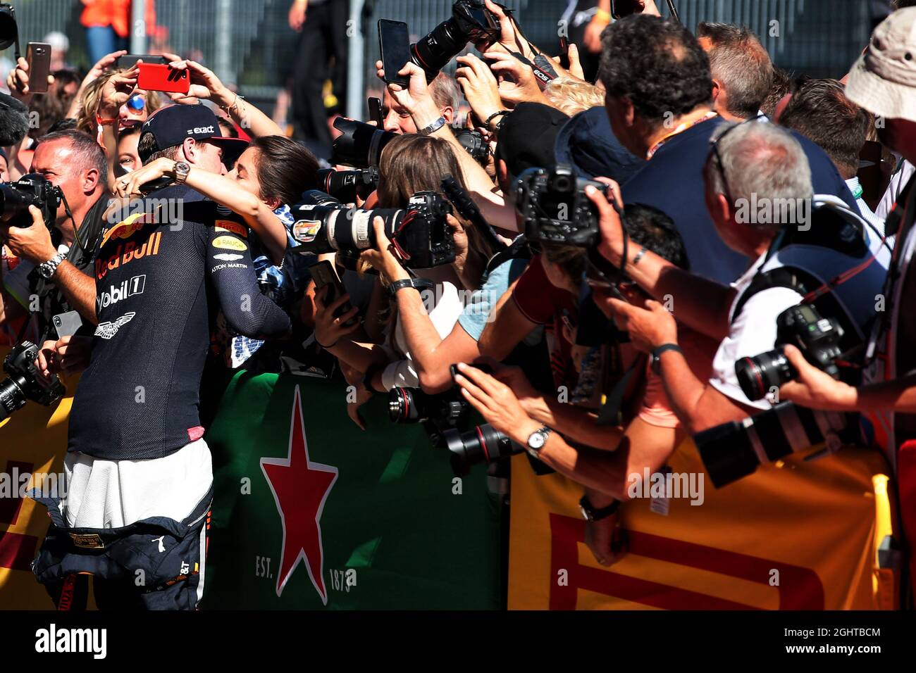 Red bull racing celebrates in parc ferme girlfriend dilara sanlik hi ...