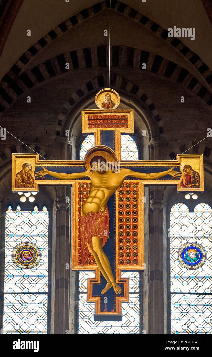 Arezzo Tuscany Italy. Basilica of San Domenico. Painted crucifix by ...