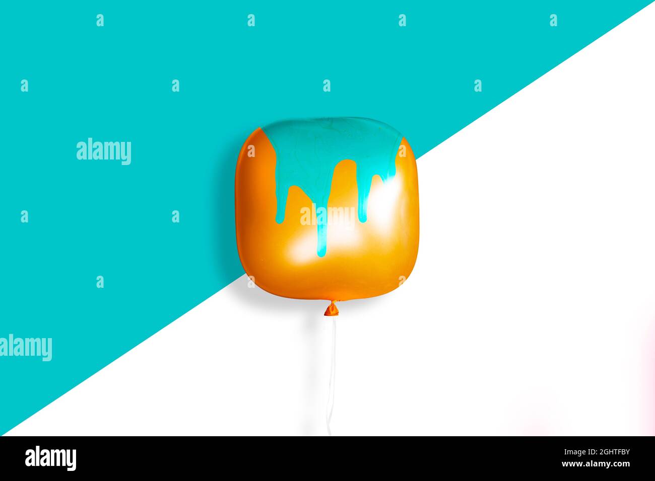 Square shaped balloon on a multicolored background Stock Photo - Alamy