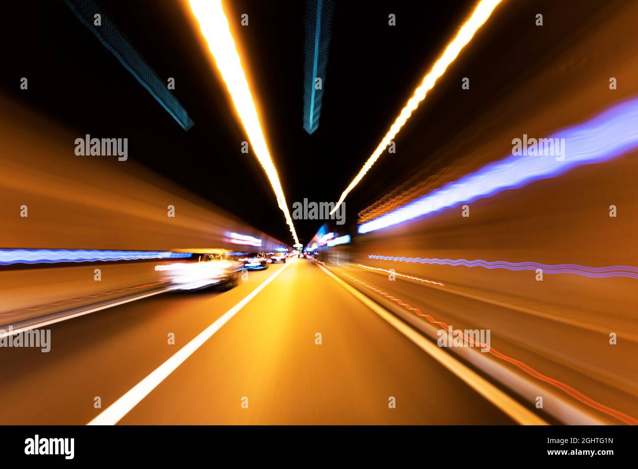 Car passing through tunnel hi-res stock photography and images - Alamy