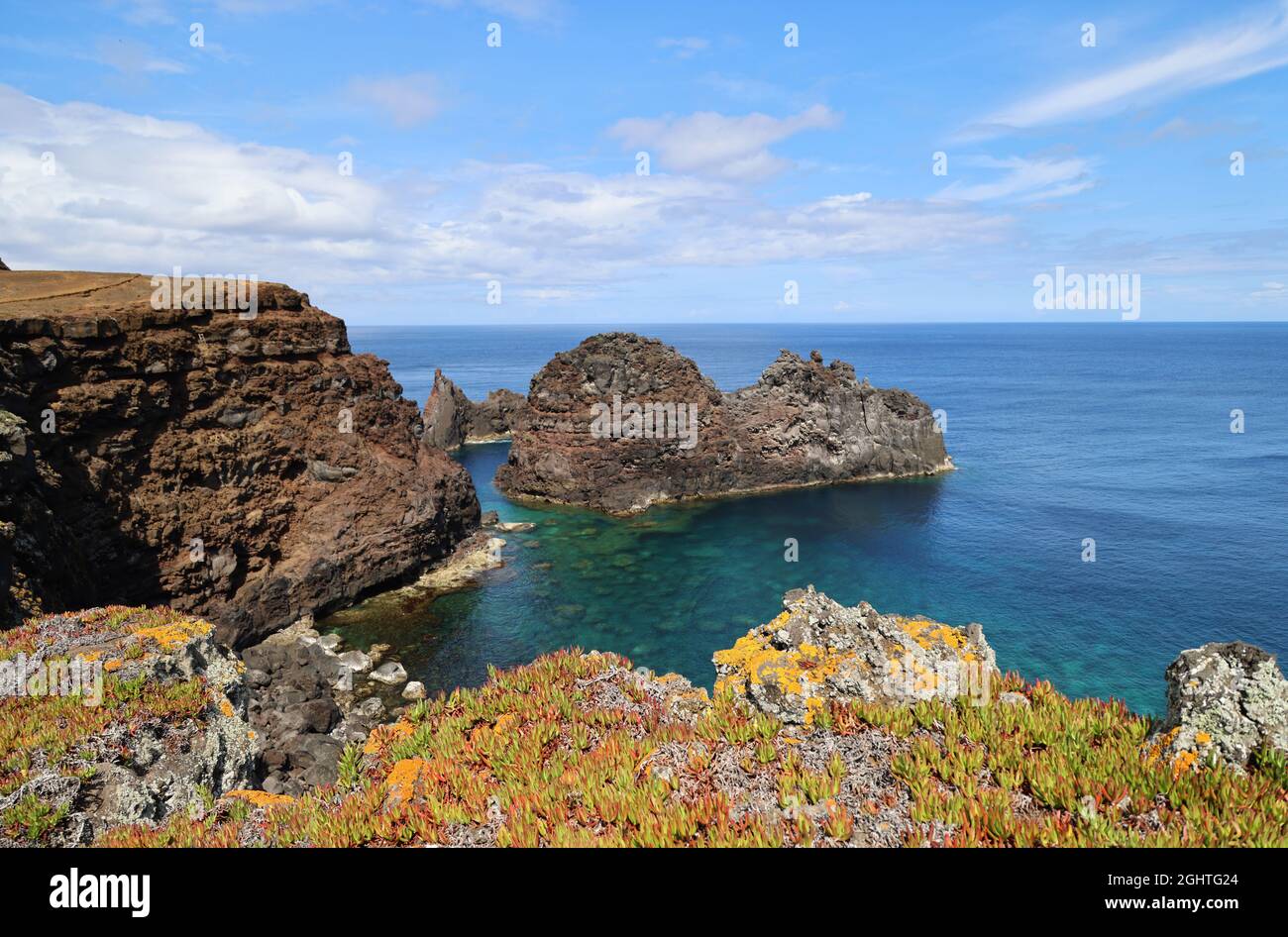 The stunning cliff of Ponta da Barca, Graciosa Island, Azores Stock ...