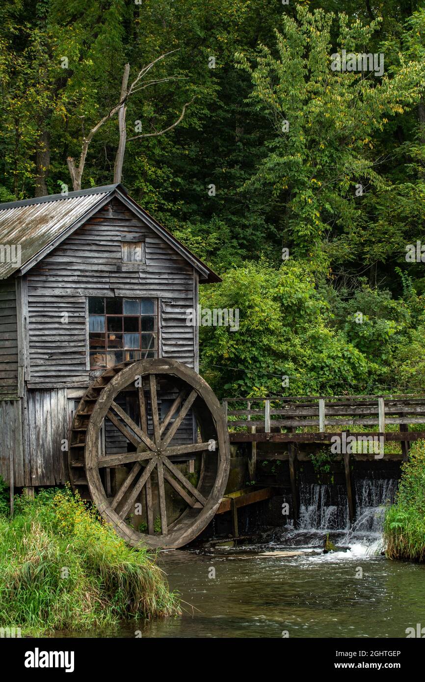 Hyde's mill and dam on a summer afternoon. Ridgeway, Wisconsin Stock ...