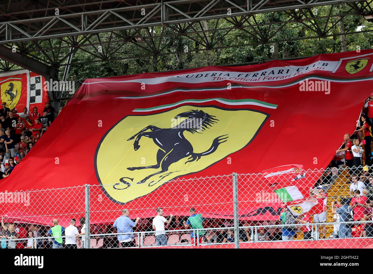 Large ferrari flag fans in grandstand hi-res stock photography and ...