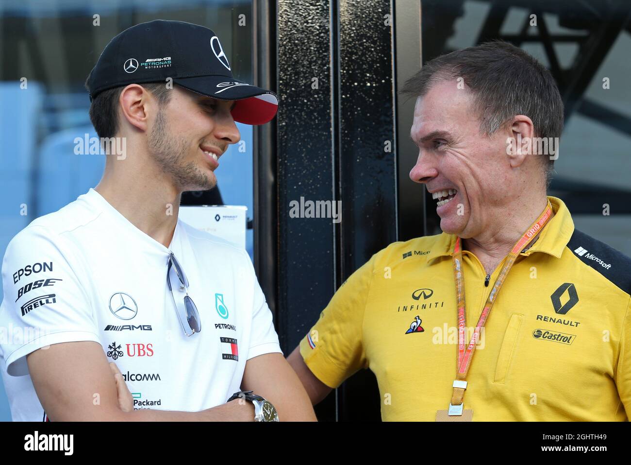 (L to R): Esteban Ocon (FRA) Mercedes AMG F1 Reserve Driver with Alan ...