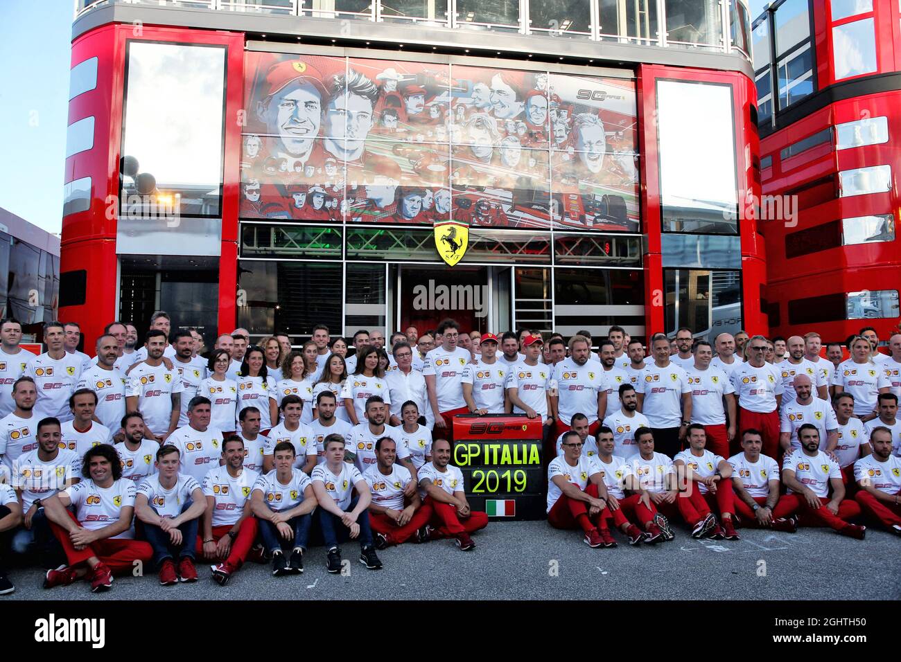 Ferrari celebrates 90th anniversary at a team photograph. 07.09.2019 ...