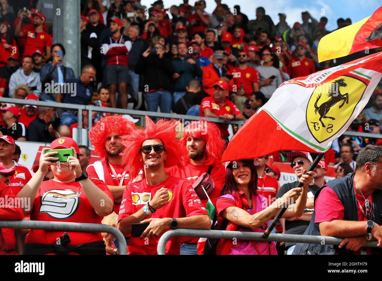 Circuit atmosphere - Ferrari fans in the grandstand. 08.09.2019 ...
