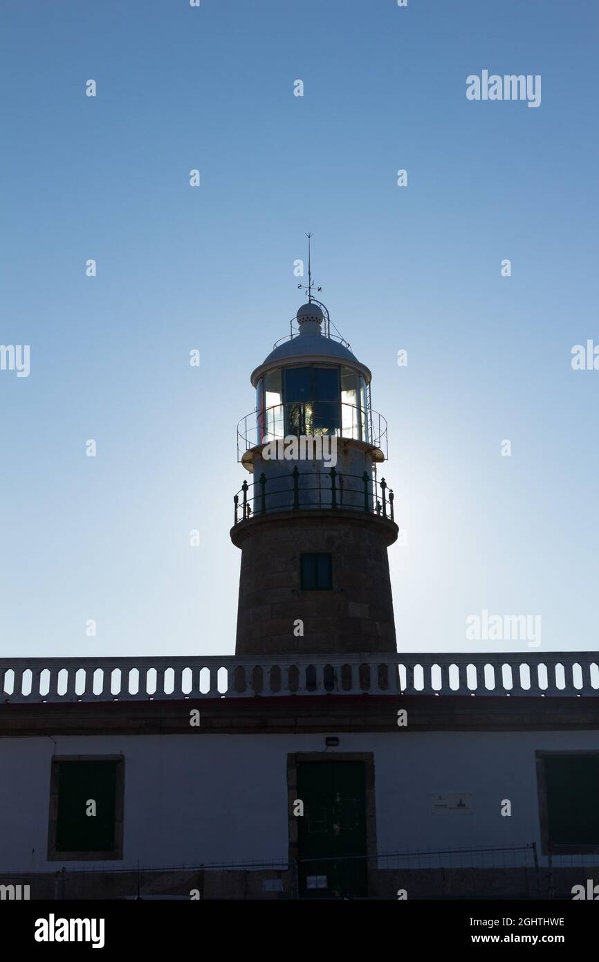 Corrubedo lighthouse in the Atlantic Ocean, Galicia, Spain. Lighthouse ...