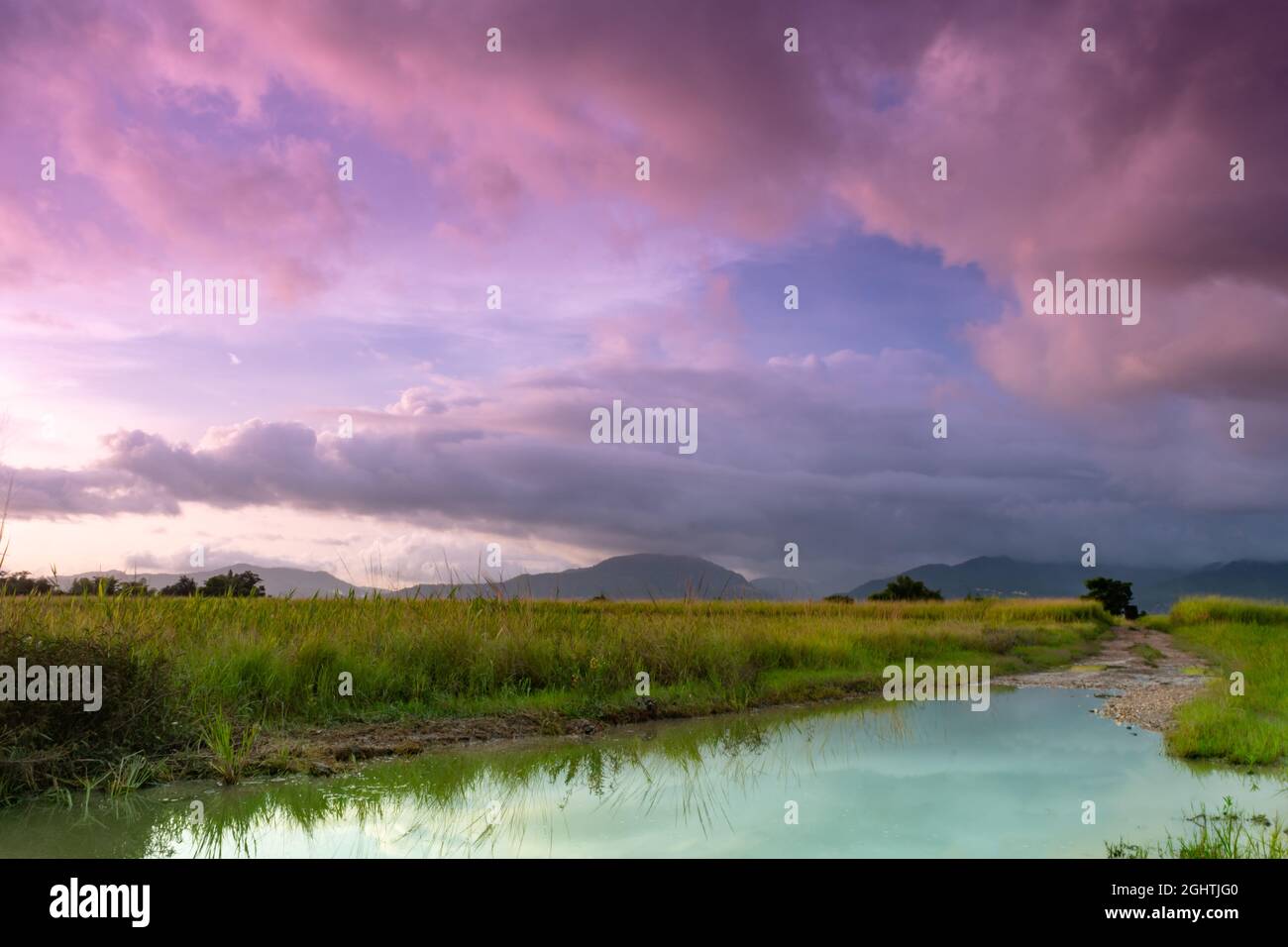 Puddle with reflection in the landscape hi-res stock photography and ...