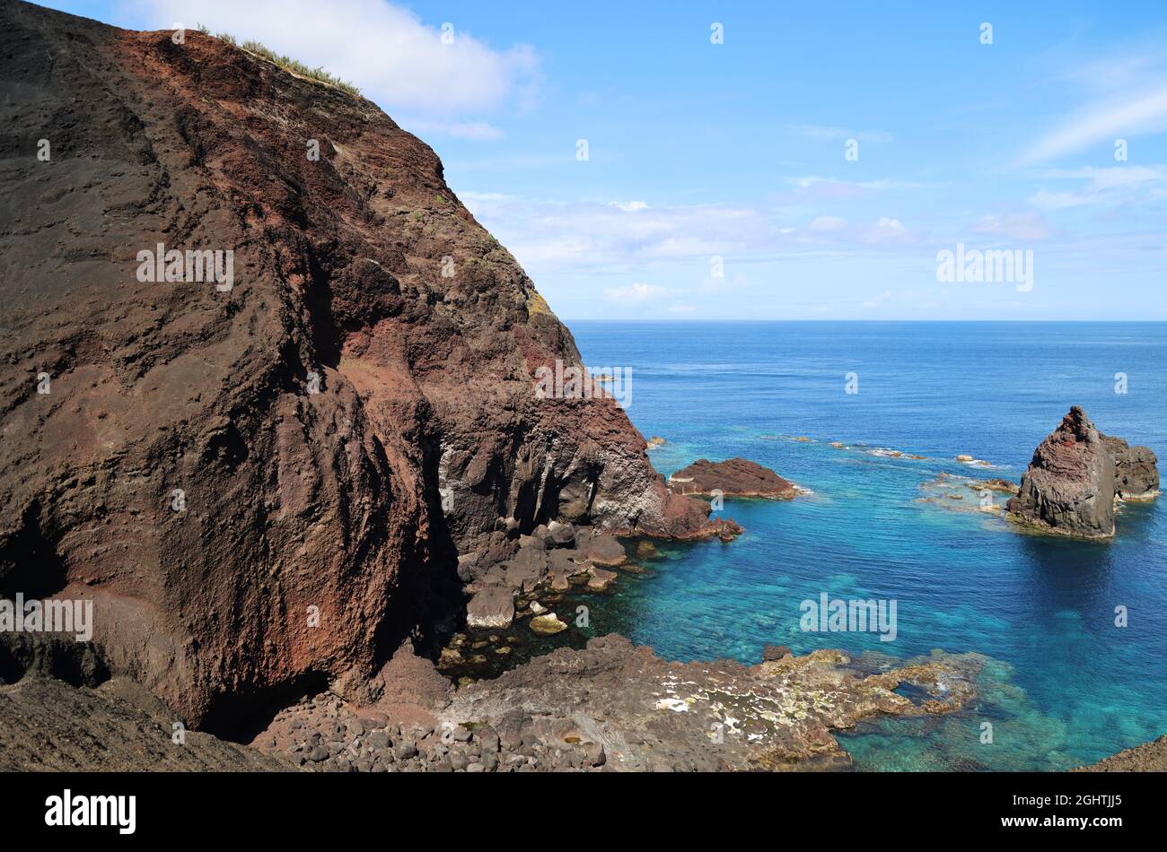 The stunning cliff of Ponta da Barca, Graciosa Island, Azores Stock ...
