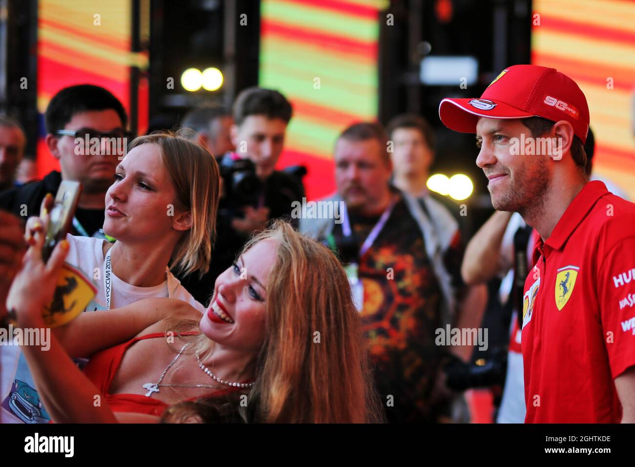 Ferrari fans at fanzone hi-res stock photography and images - Alamy