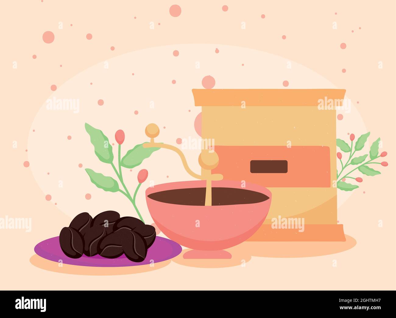 coffee toaster and beans icons Stock Vector Image & Art - Alamy