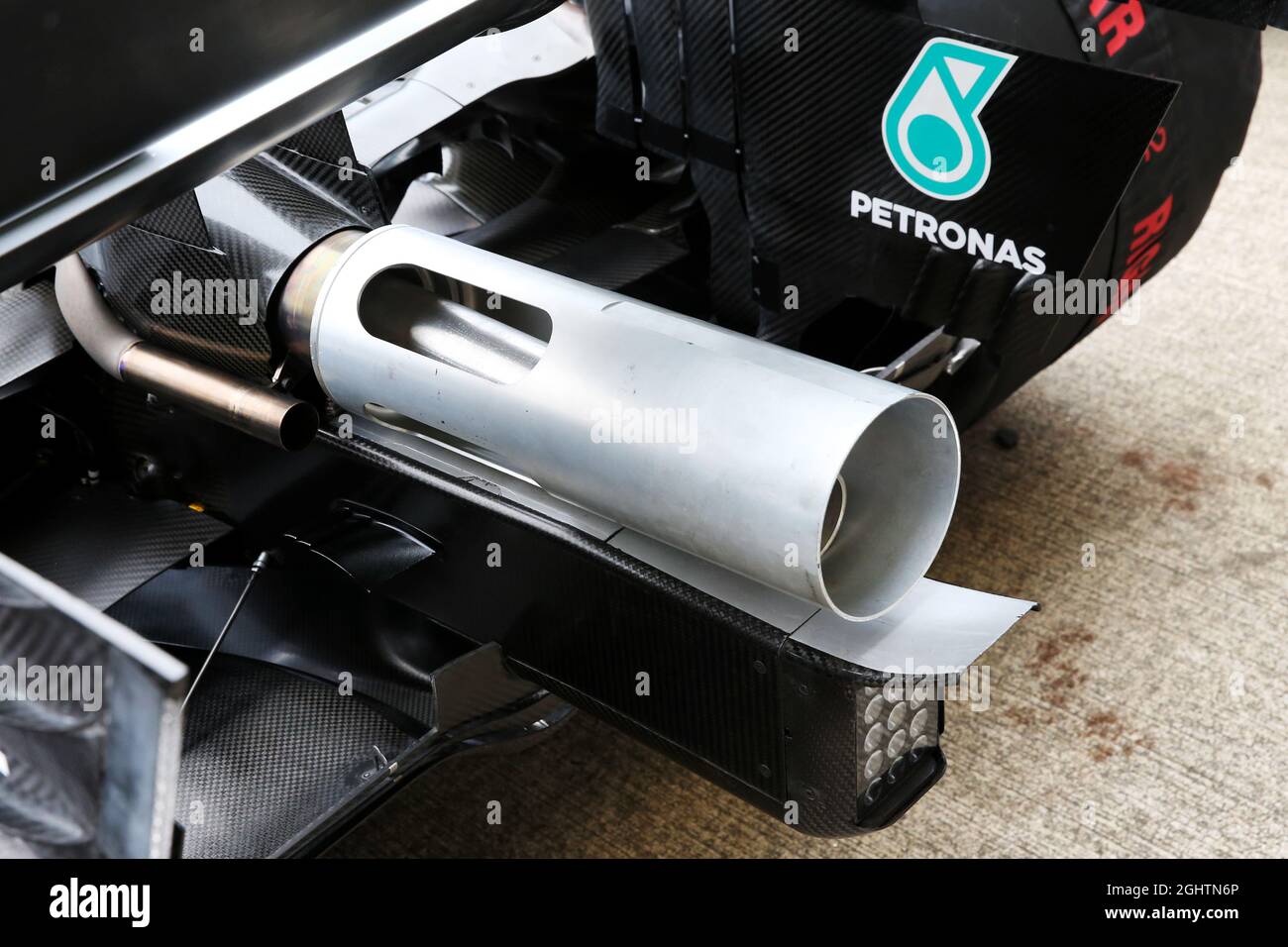 Mercedes AMG F1 W10 exhaust detail. 10.10.2019. Formula 1 World ...