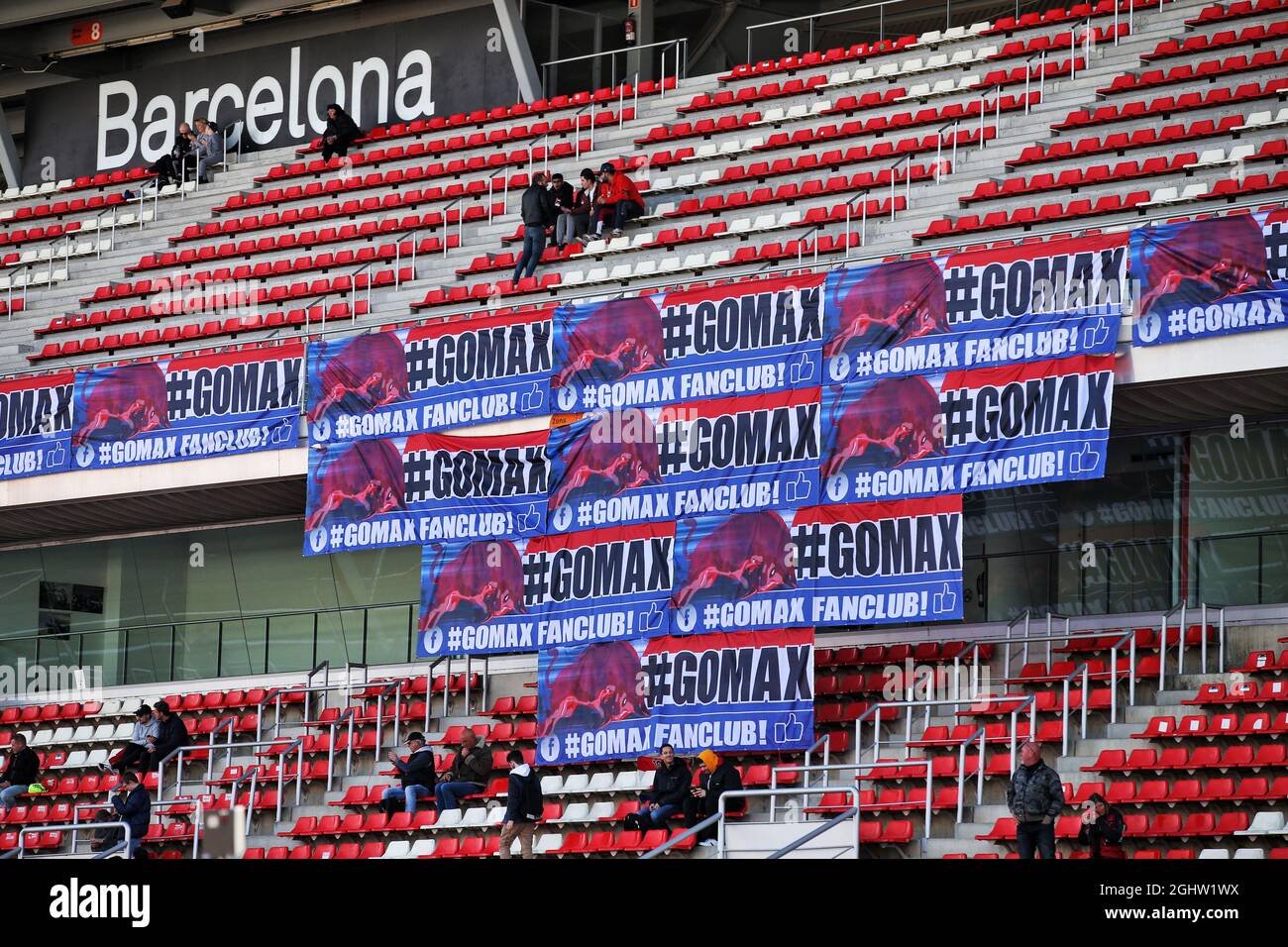 Banners for Max Verstappen (NLD) Red Bull Racing with fans in the ...