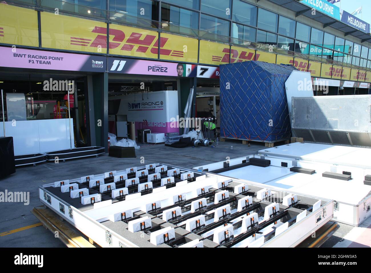 Racing point f1 team pit garages hi-res stock photography and images ...