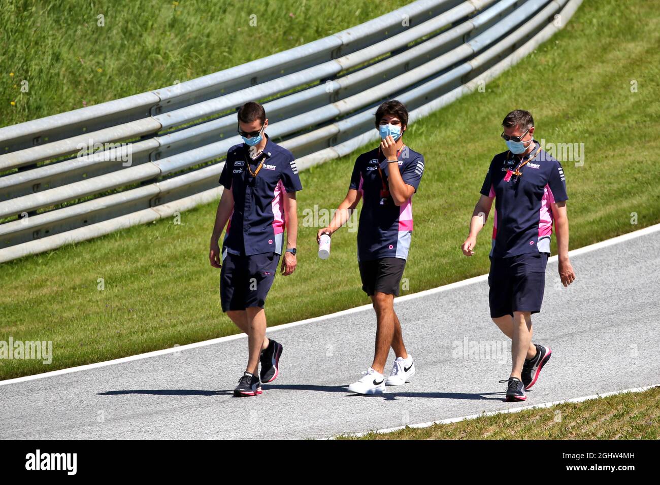 Lance Stroll (CDN) Racing Point F1 Team walks the circuit with the team ...